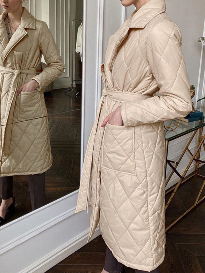 Casual Women Spring Long Straight Coat | Janion Huggon